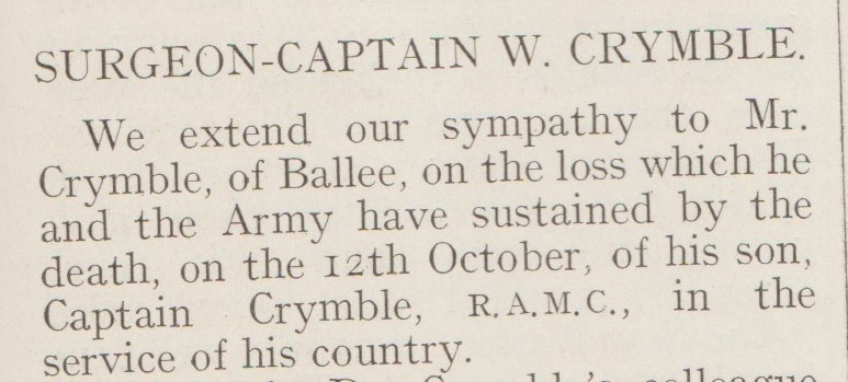 NSP Lives of the First World War: 03 William Crymble – velvethummingbee